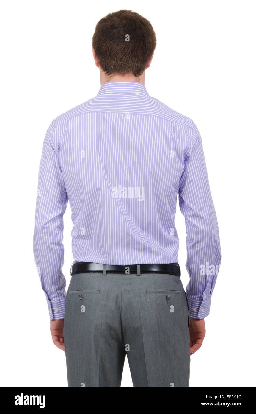 Male model with shirt isolated on white Stock Photo - Alamy
