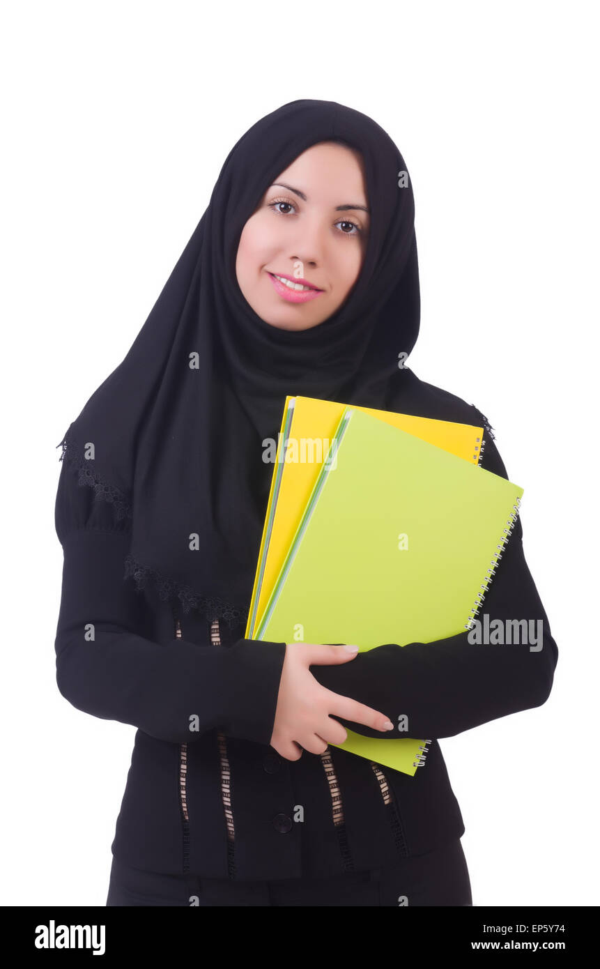 Young muslim female student with books Stock Photo - Alamy