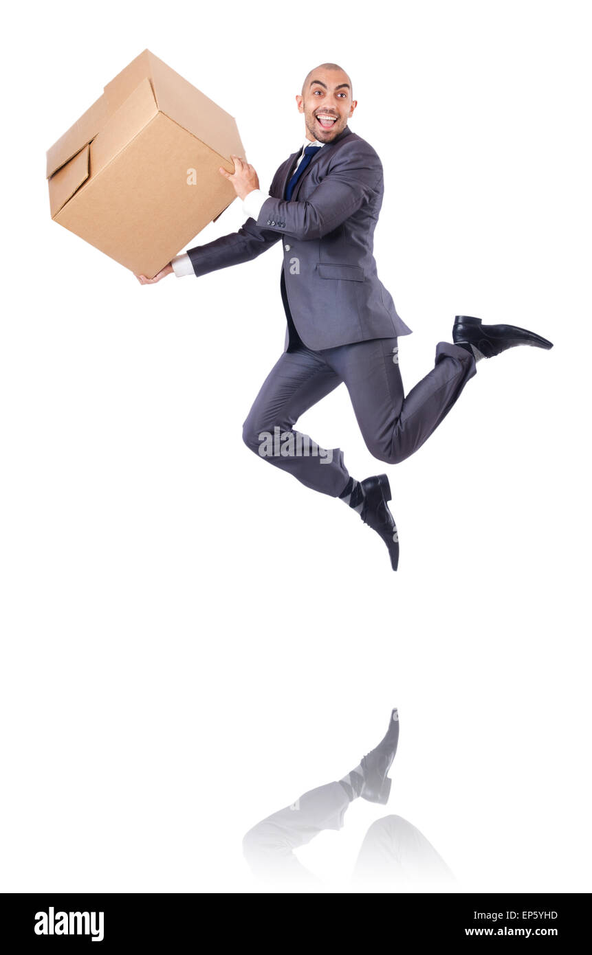Jumping out of the box Cut Out Stock Images & Pictures - Alamy