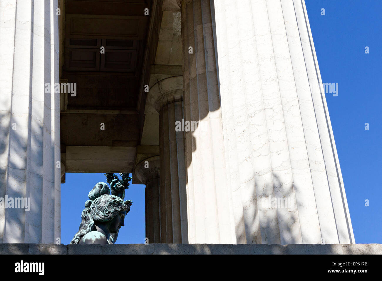 Bavaria Statue by Ferdinand von Miller, and columns of the Ruhmeshalle ...