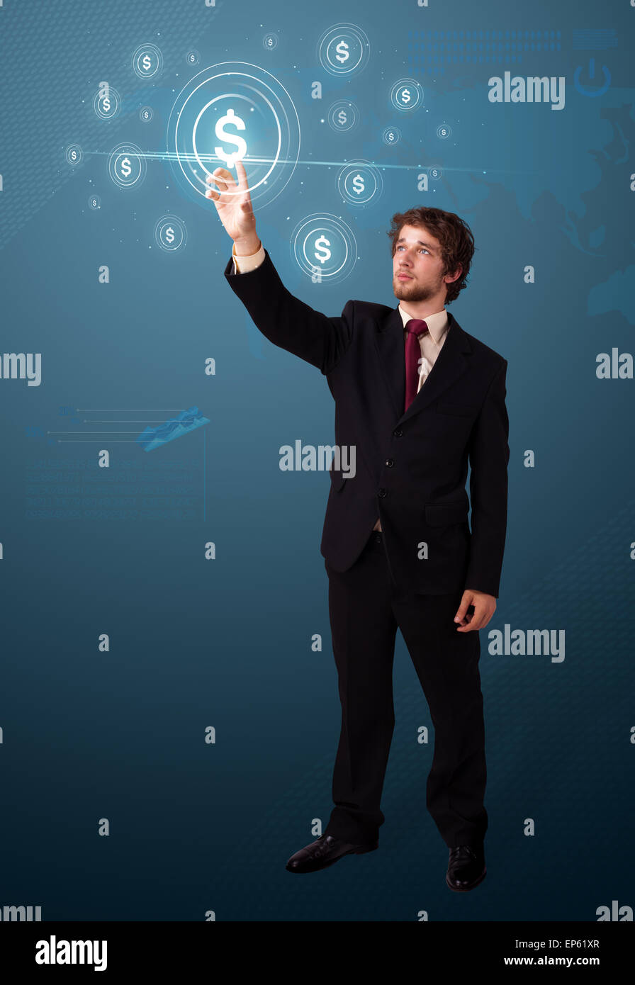 Man pressing digital buttons hi-res stock photography and images - Alamy