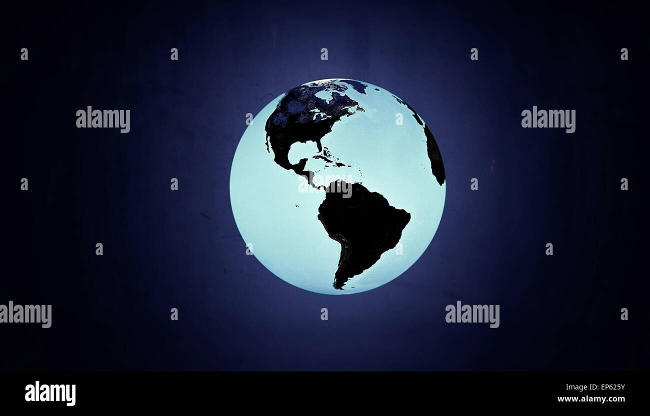 planet earth isolated on blue background Stock Photo - Alamy