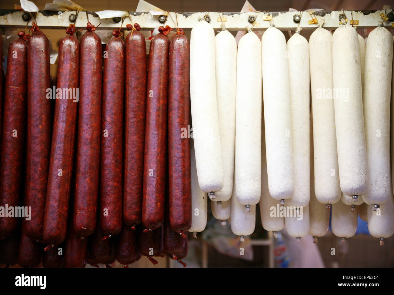 Hungarian salami white background hi-res stock photography and images ...