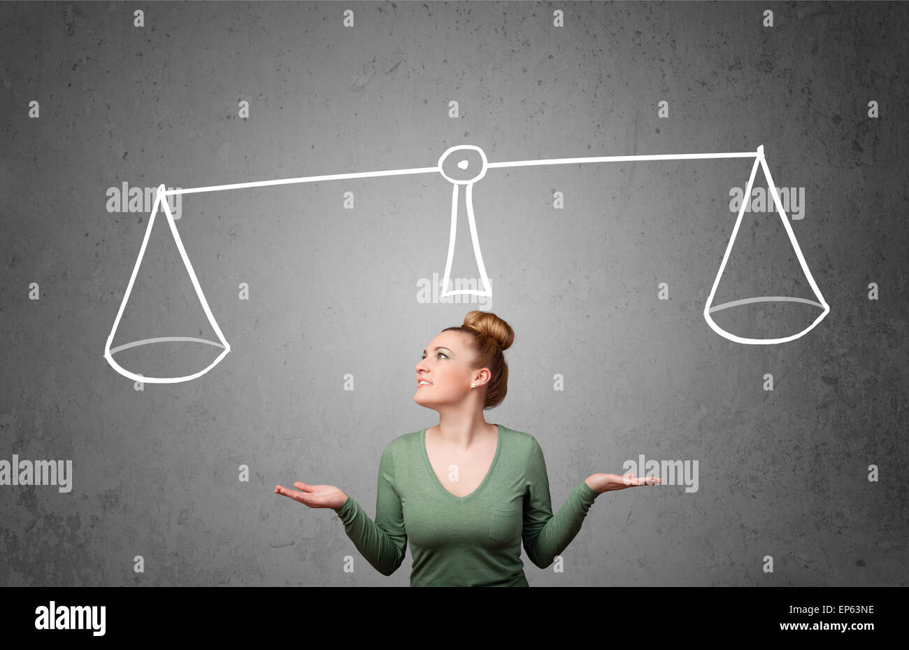 Young woman taking a decision Stock Photo - Alamy