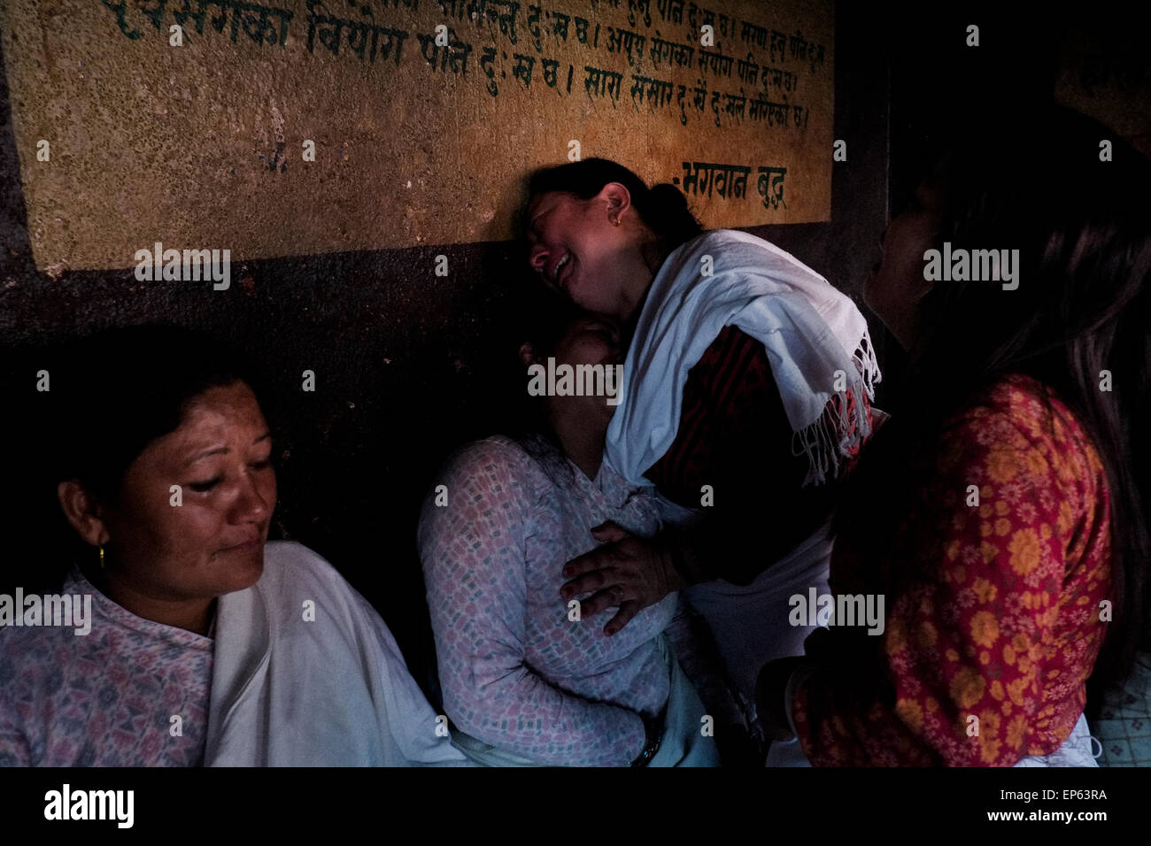 Kathmandu, Nepal. 13th May, 2015. Family members crying during the ...