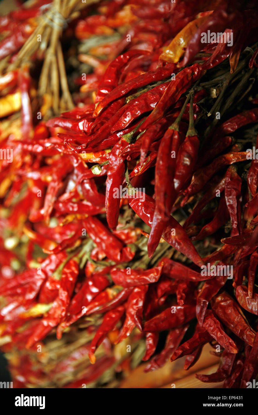 Red Hot Spicy Organic Hungarian Paprika On Market Stall Stock Photo - Alamy