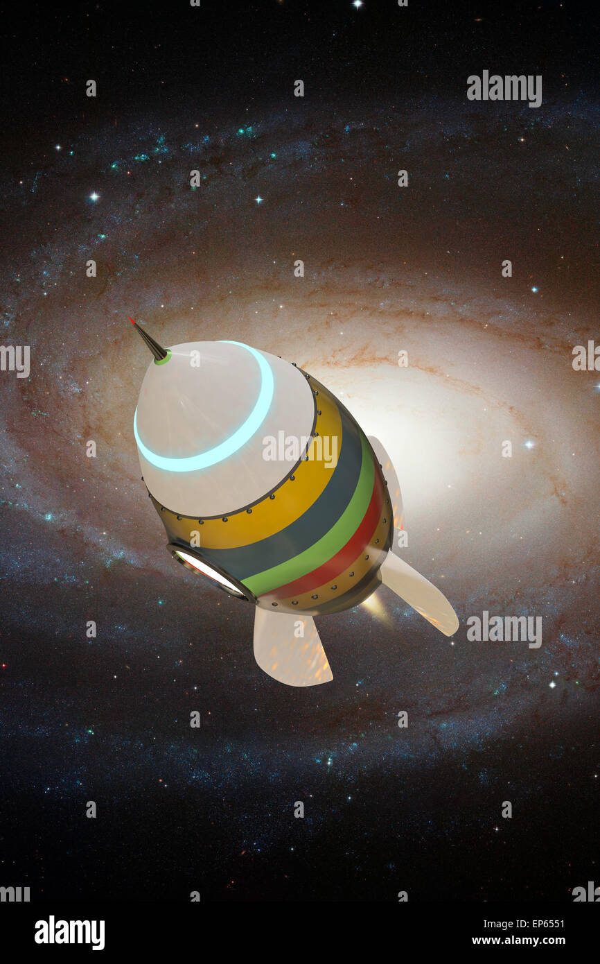 space rocket flying in the space Stock Photo - Alamy