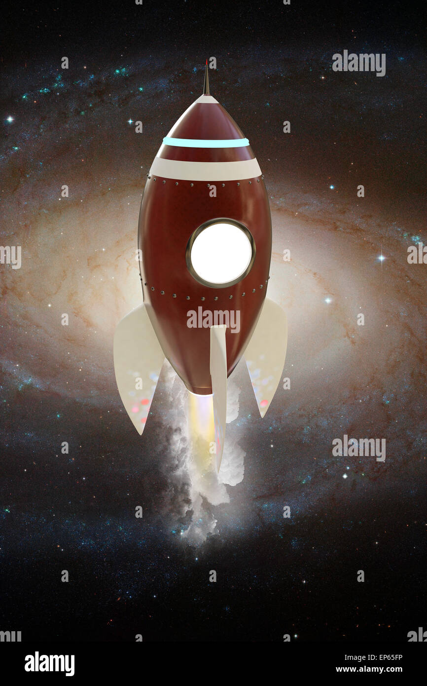 space rocket flying in the space Stock Photo - Alamy