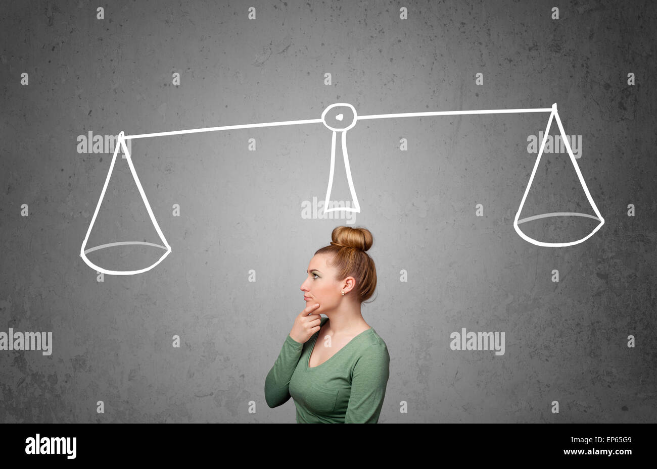 Young woman taking a decision Stock Photo - Alamy