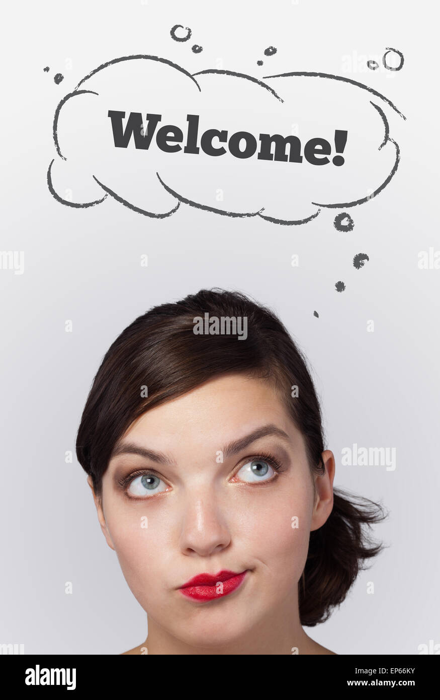 Young girl looking at recreational signs Stock Photo - Alamy