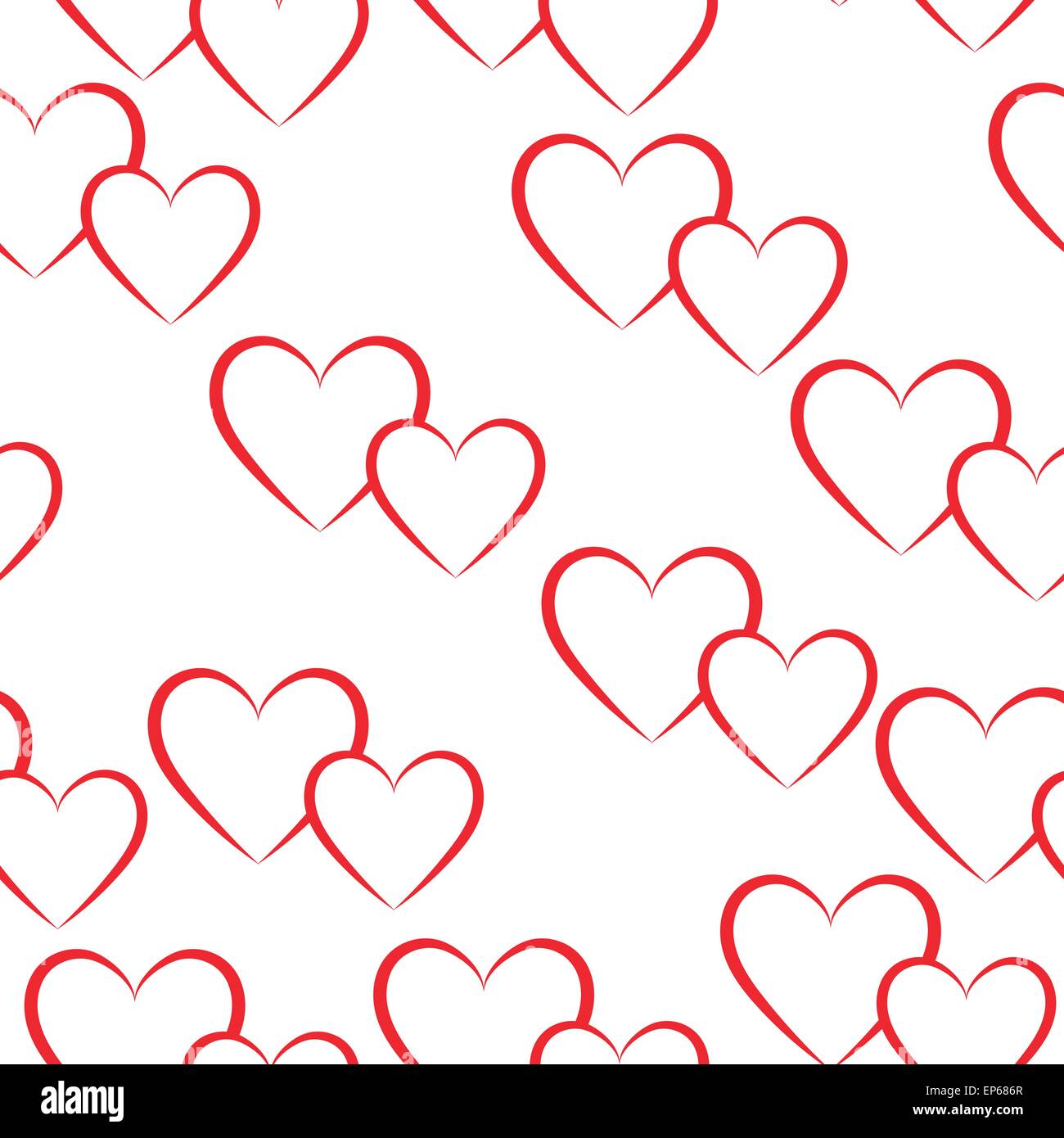 Seamless pattern of red hearts. Vector illustration Stock Vector Image ...