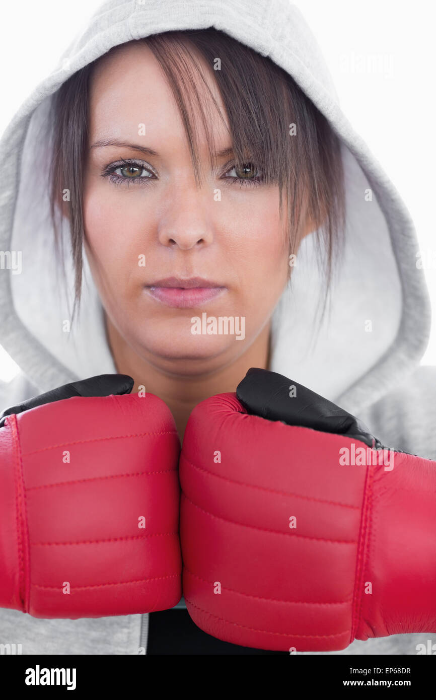 Closeup beautiful young boxing woman hi-res stock photography and images - Alamy