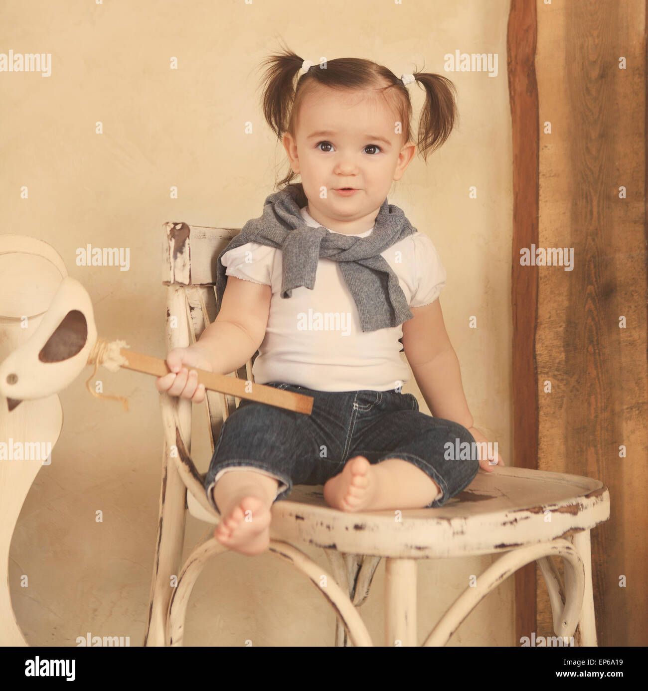 Portrait of the smiling one year old baby girl Stock Photo - Alamy