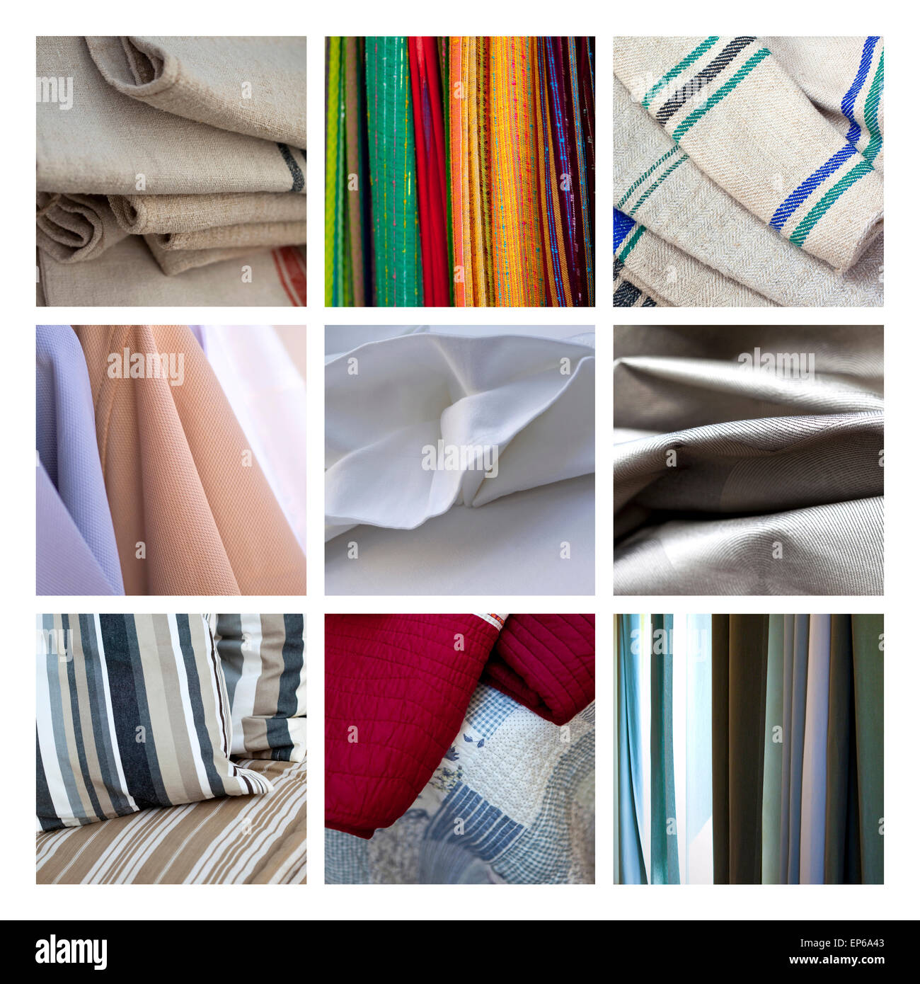 Close-up of fabrics, towels and clothes on a collage Stock Photo - Alamy