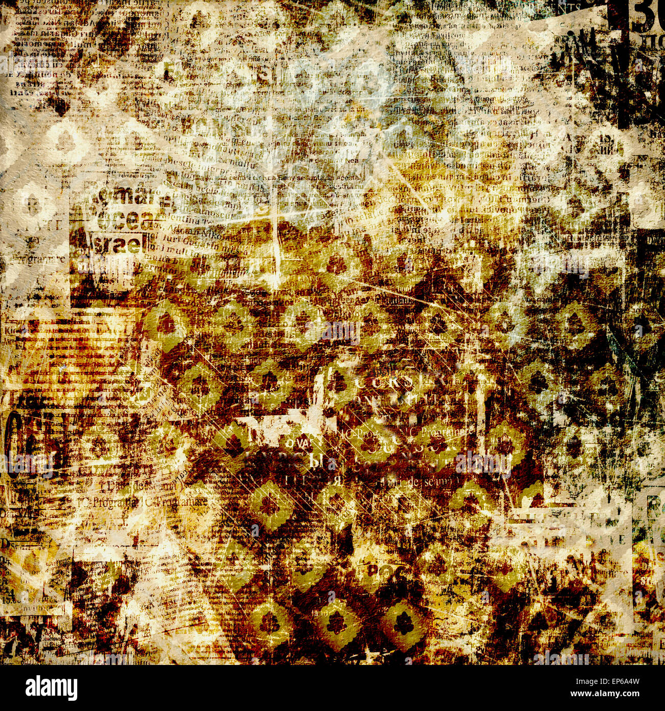 Grunge abstract newspaper background for design with old torn posters Stock Photo - Alamy