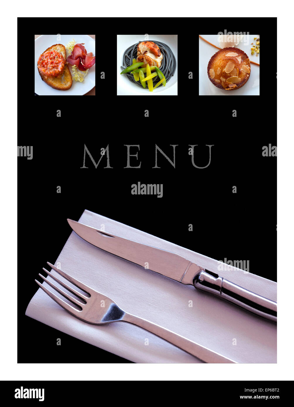 Collage of various dishes on a restaurant menu Stock Photo - Alamy