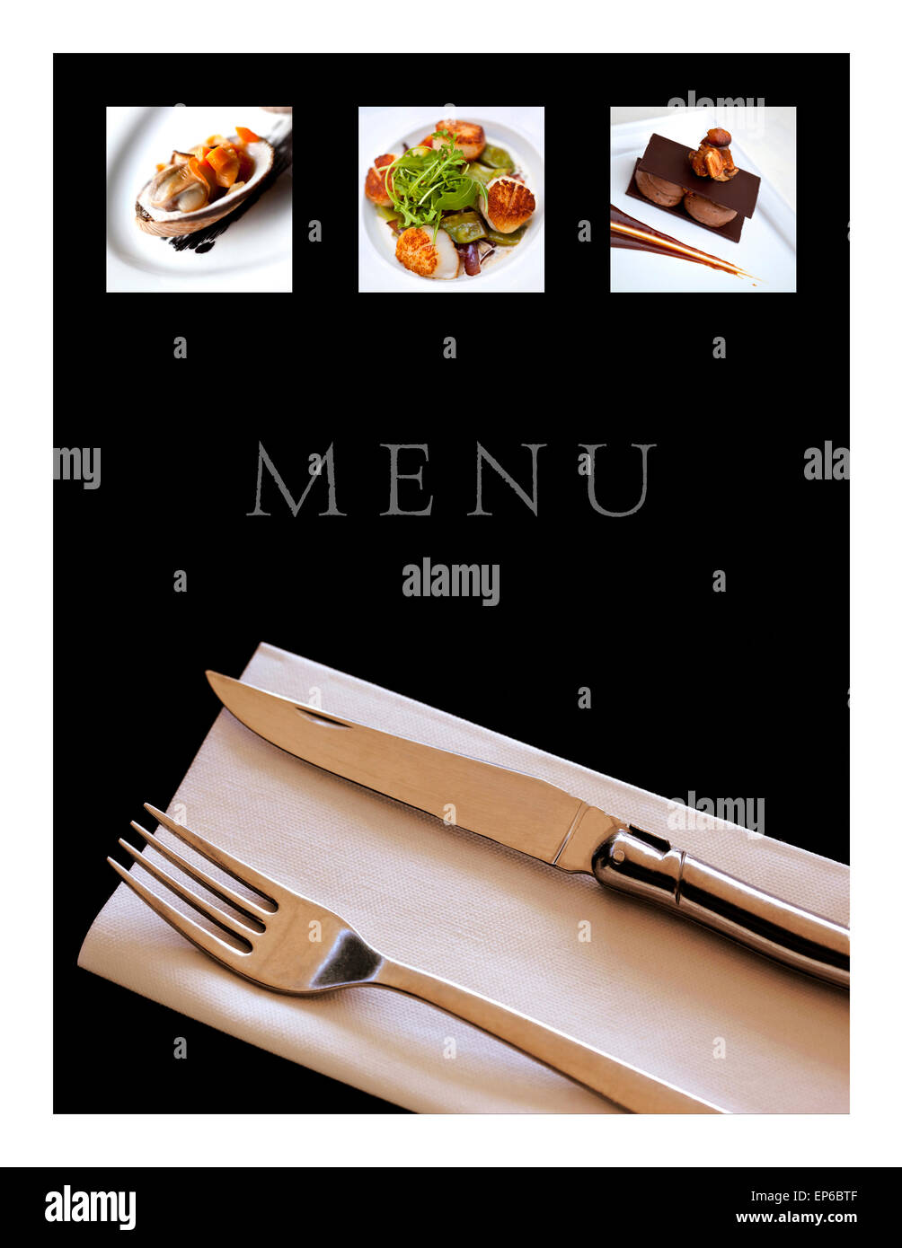 Collage of various dishes on a restaurant menu Stock Photo - Alamy