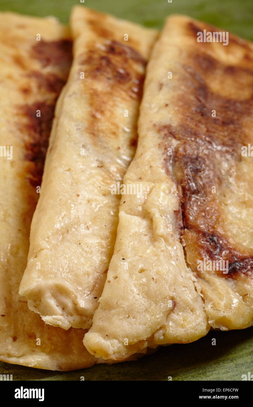 riguas, a corn cake from El Salvador Stock Photo - Alamy