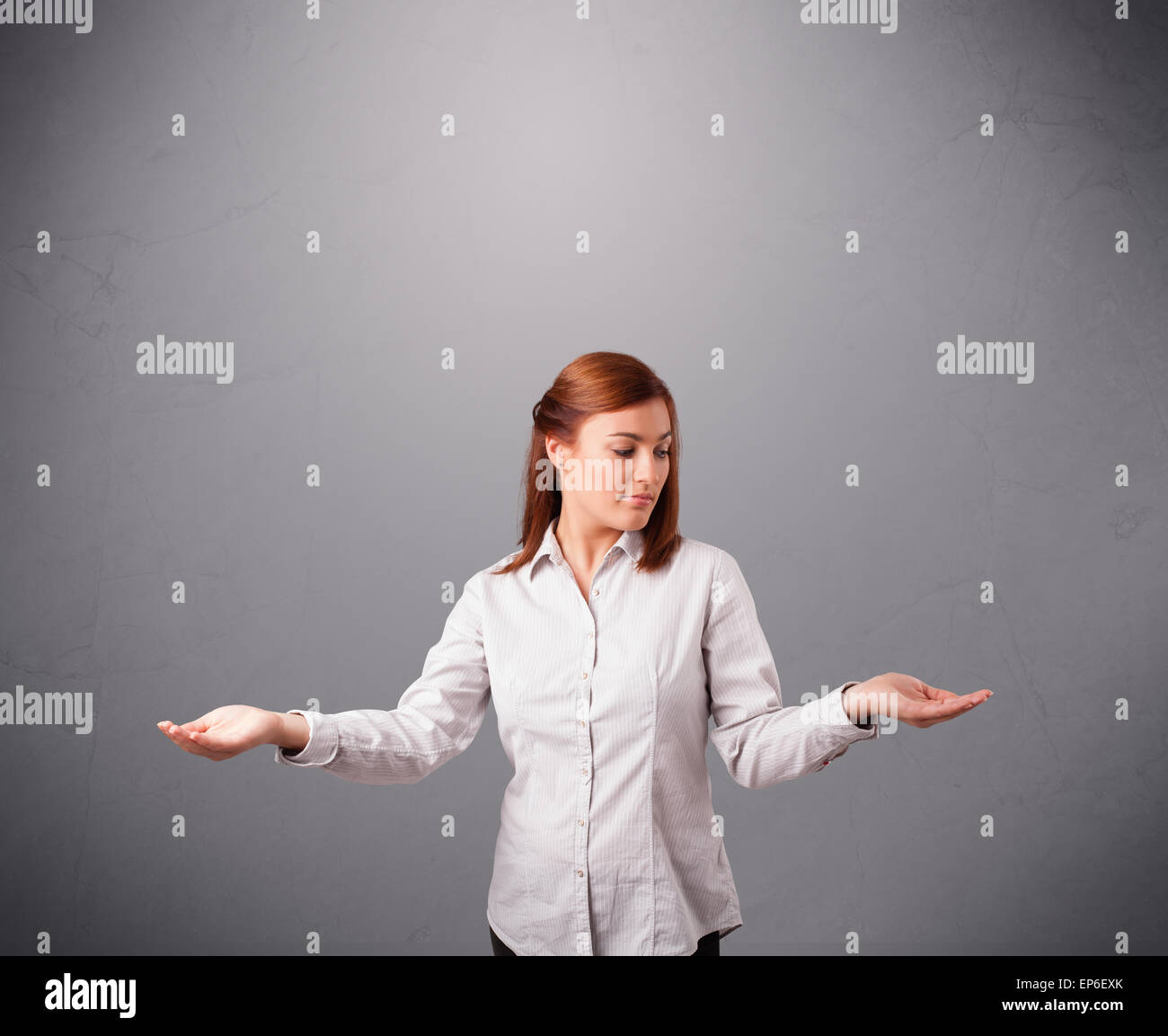 beautiful young lady juggling with copy space Stock Photo - Alamy