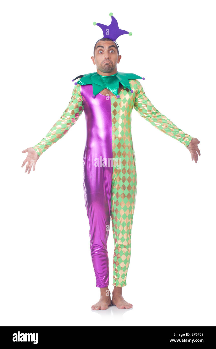 Man clown isolated on white Stock Photo - Alamy