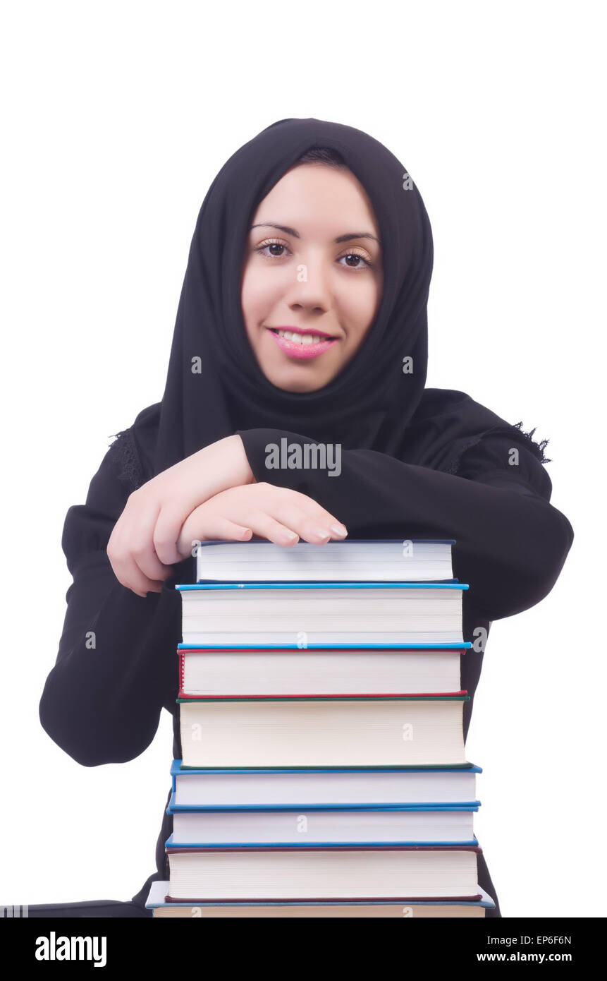 Young muslim female student with books Stock Photo - Alamy
