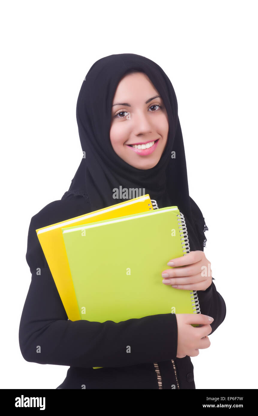 Young muslim female student with books Stock Photo - Alamy