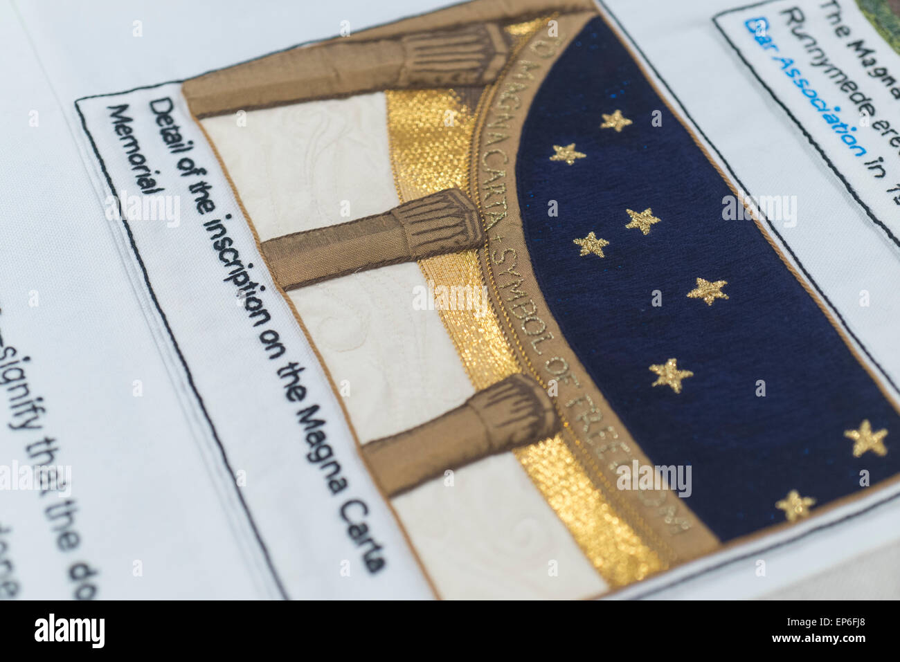 British Library, London, UK. 14th May, 2015. Magna Carta (An Embroidery ...
