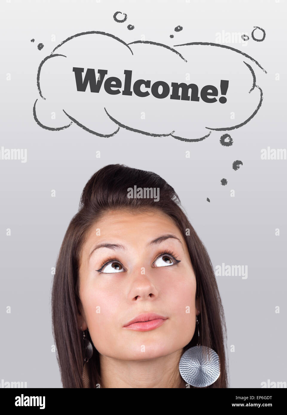 Young girl looking at recreational signs Stock Photo - Alamy