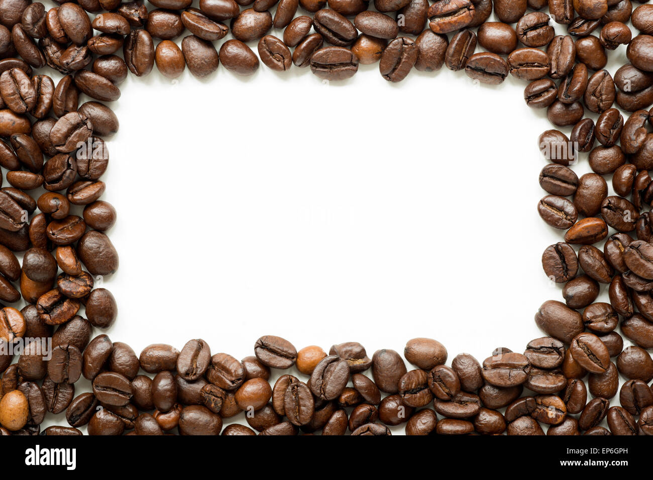 simple frame made from roasted coffee beans isolated on white Stock ...