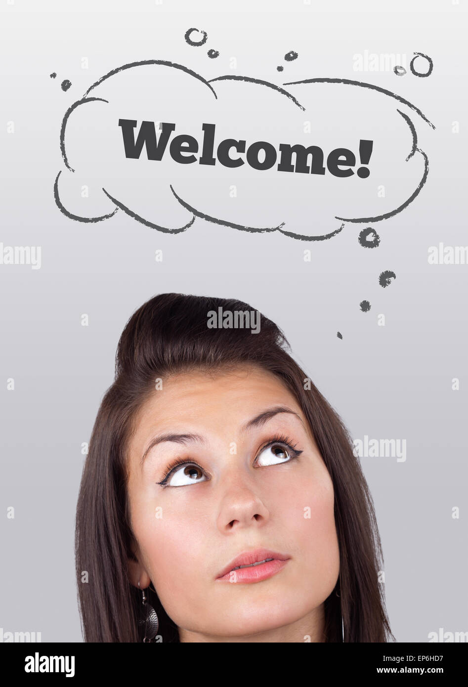 Young girl looking at recreational signs Stock Photo - Alamy