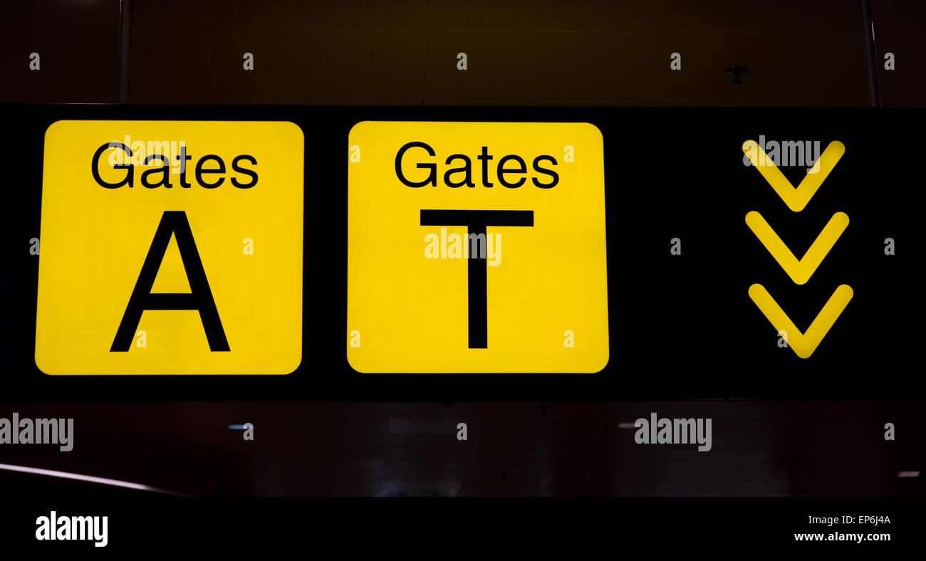 Information sign in an airport departure terminal Stock Photo - Alamy