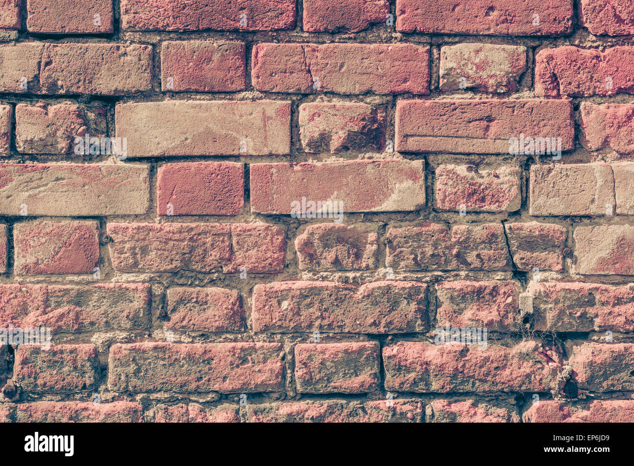 Weathered broken bricks background with retro filter applied Stock ...