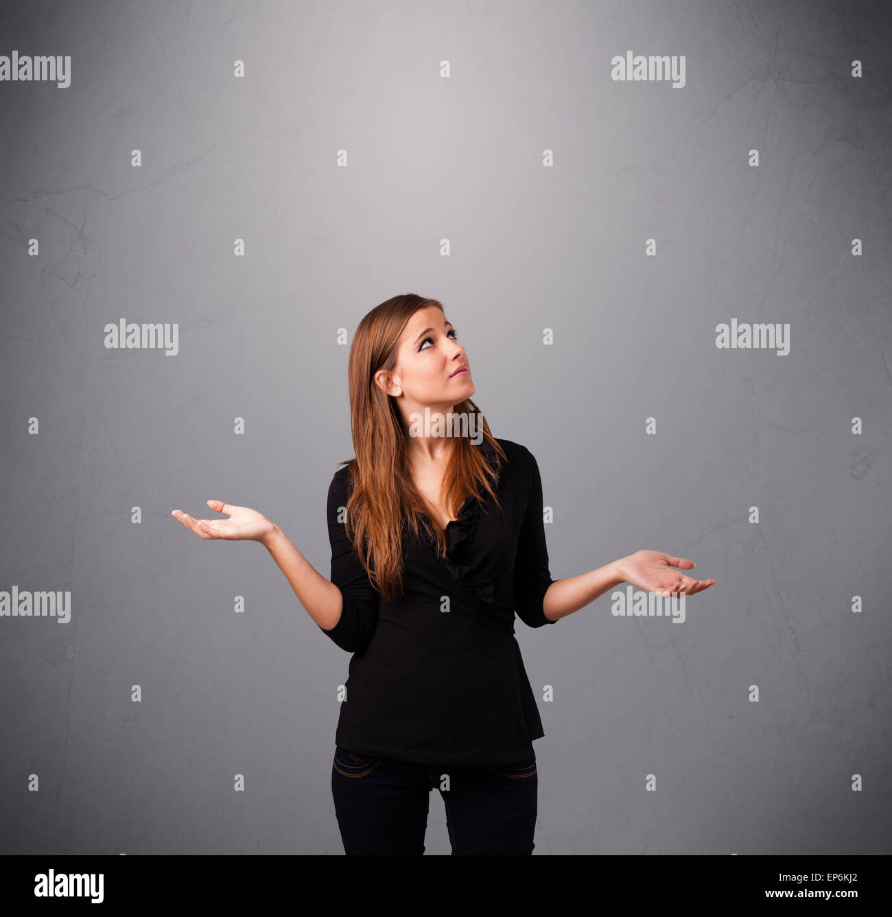 beautiful young lady juggling with copy space Stock Photo - Alamy