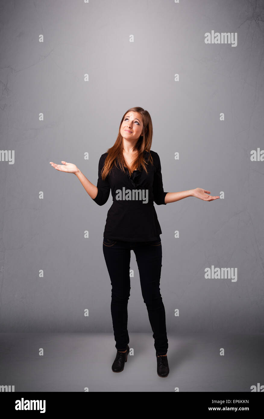 beautiful young lady juggling with copy space Stock Photo - Alamy