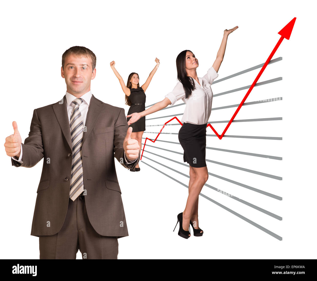 Business people and graphical chart Stock Photo - Alamy
