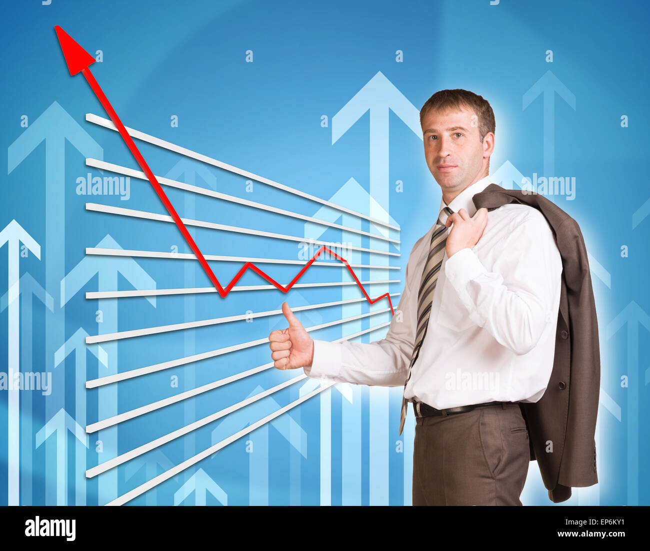 Businessman and graphical chart Stock Photo - Alamy