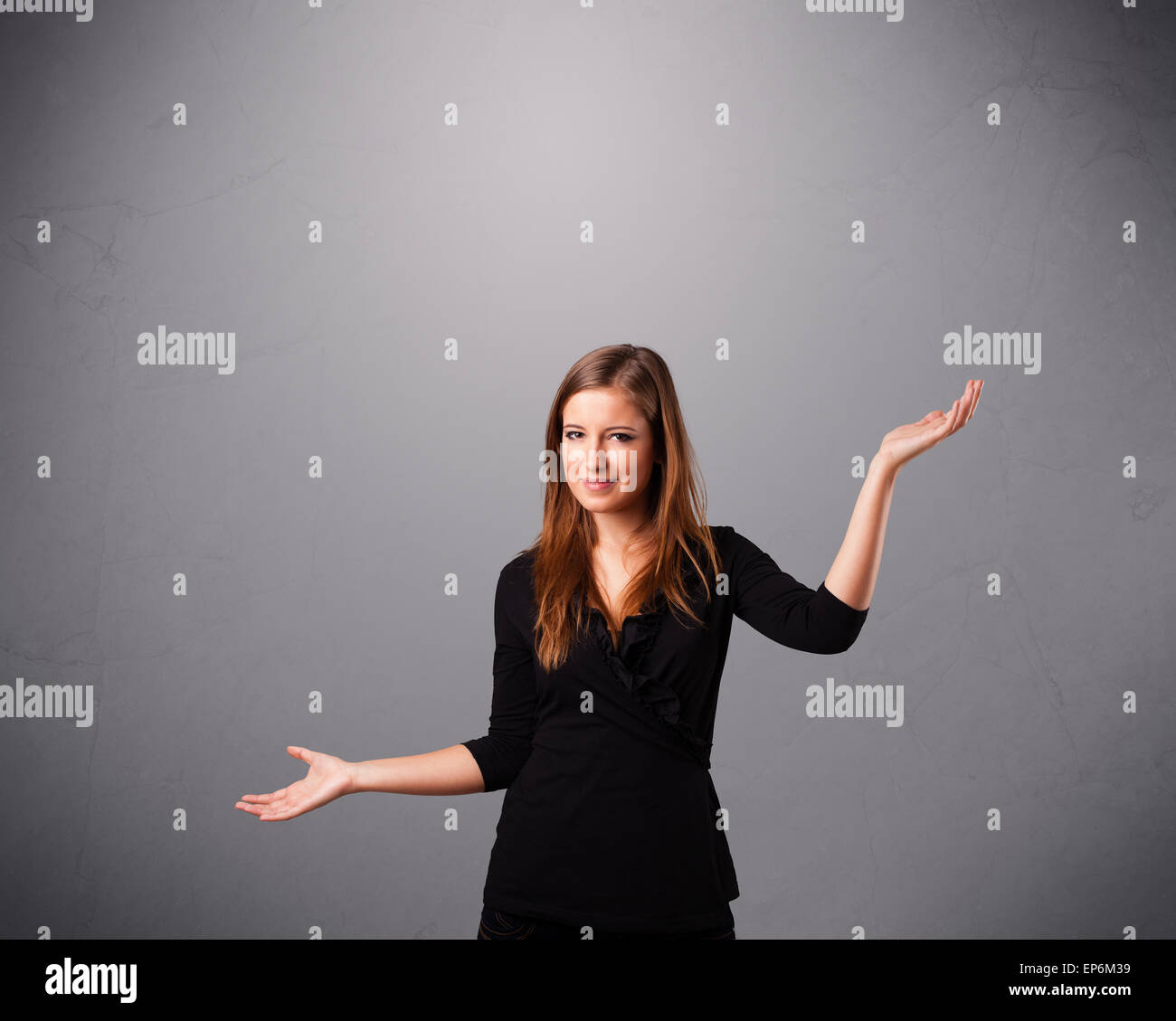 beautiful young lady juggling with copy space Stock Photo - Alamy