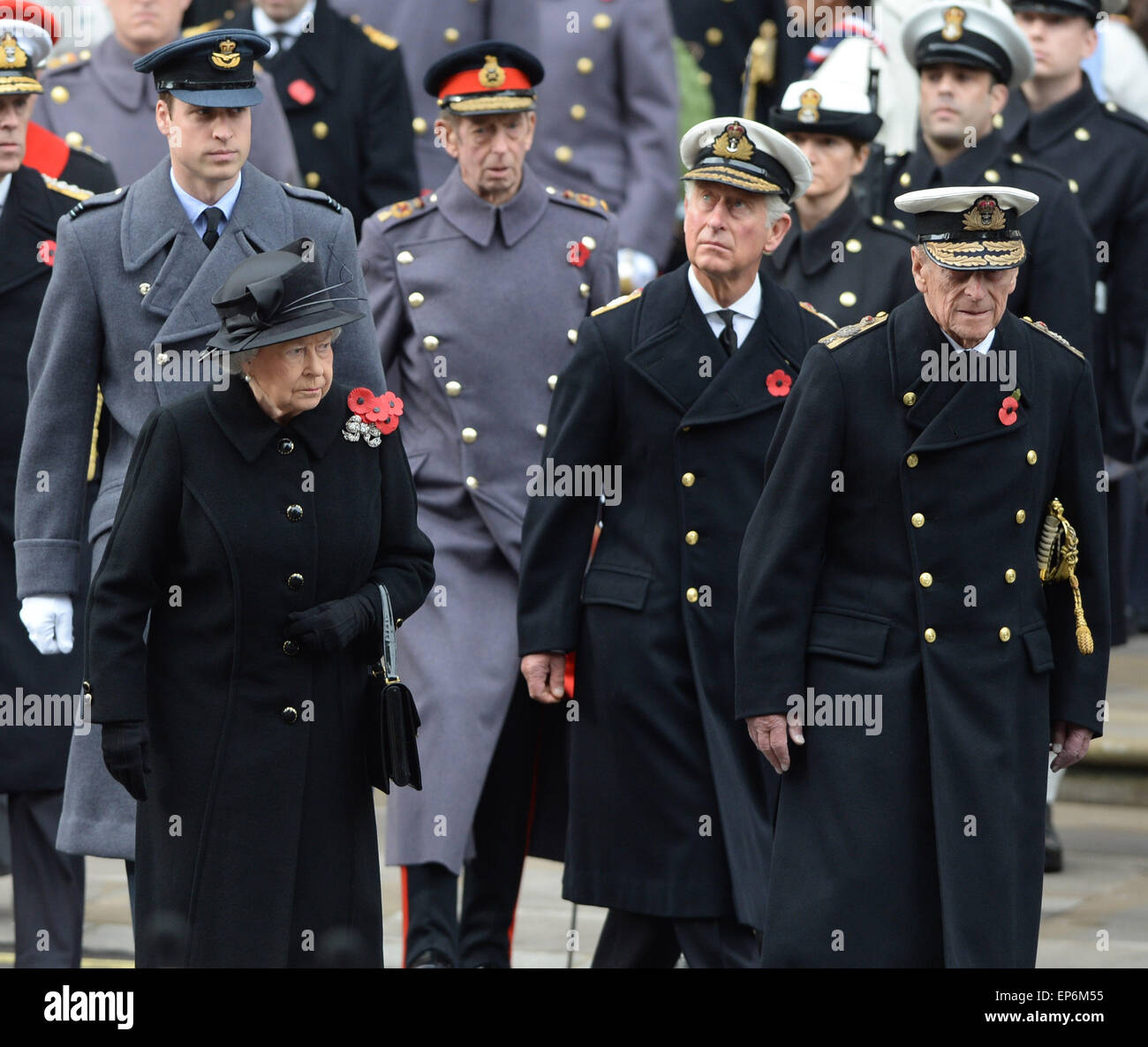 Remembrance Sunday Service at The Cenotaph, Whitehall Featuring: Queen ...