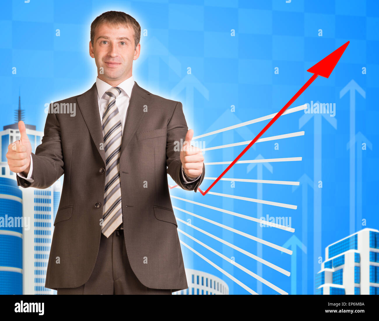 Businessman and graphical chart Stock Photo - Alamy