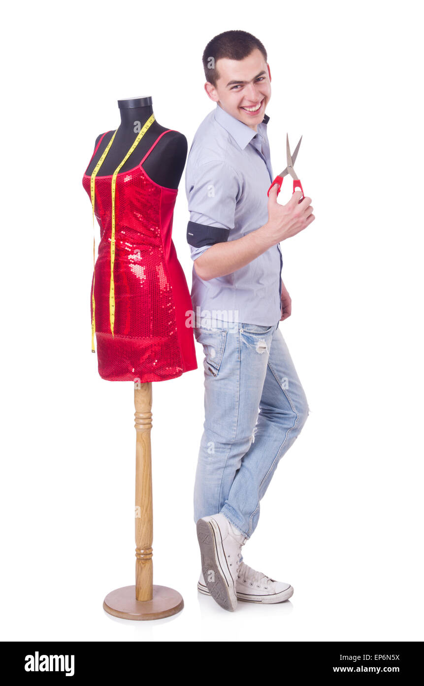 Tailor isolated on the white background Stock Photo - Alamy
