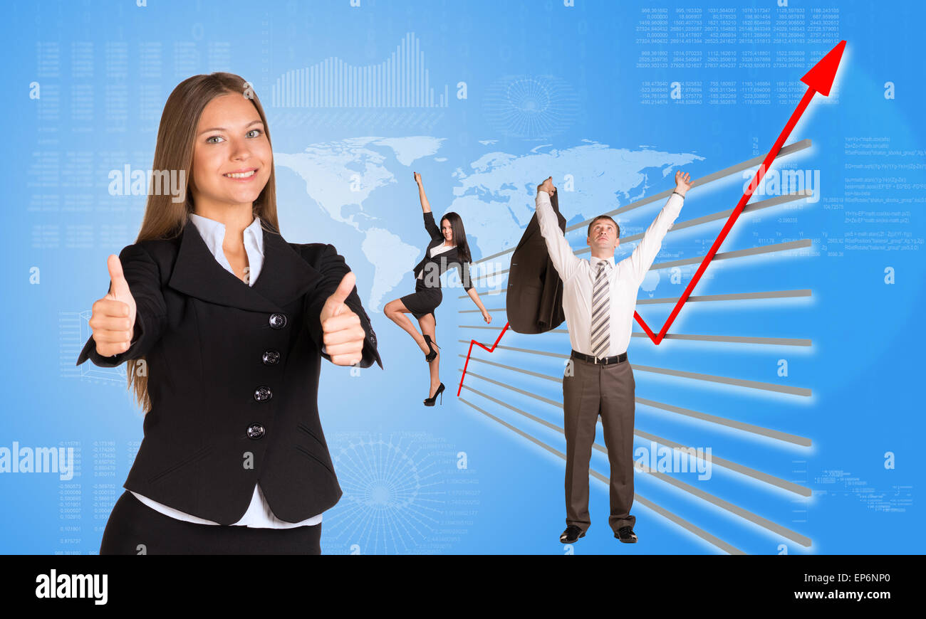 Business people and graphical chart Stock Photo - Alamy