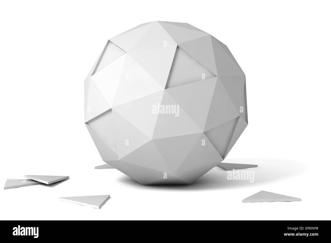 3d gray polyhedron on white background with shadow Stock Photo - Alamy