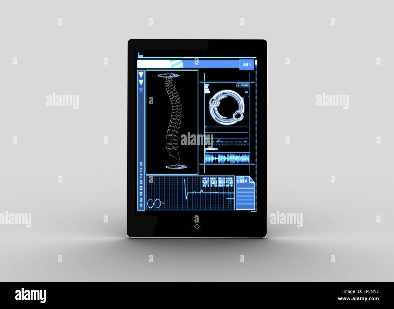 Digital tablet showing medical spine interface Stock Photo - Alamy