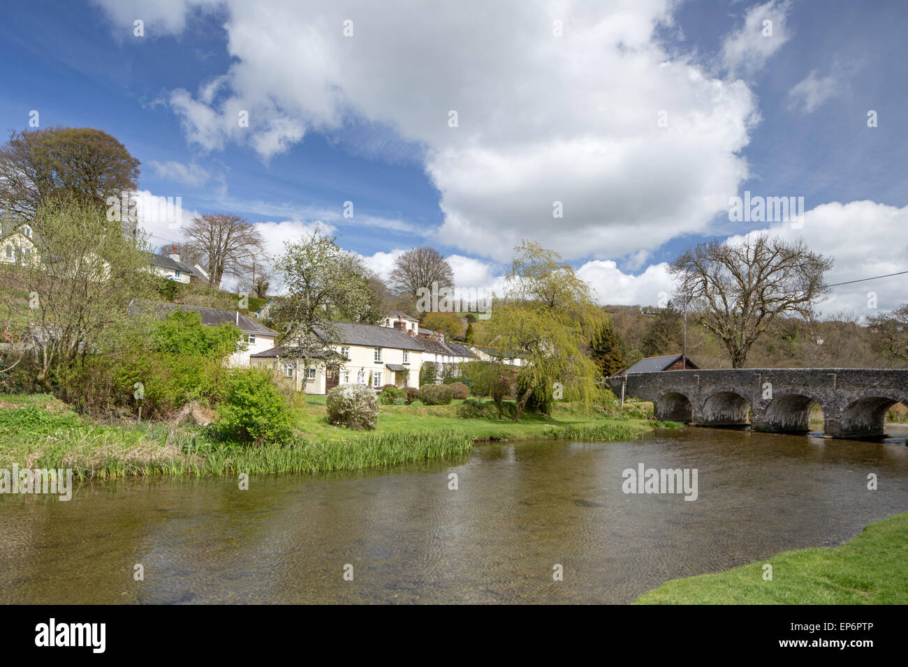The River Barle in the Exmoor village of Withypool, Exmoor National ...