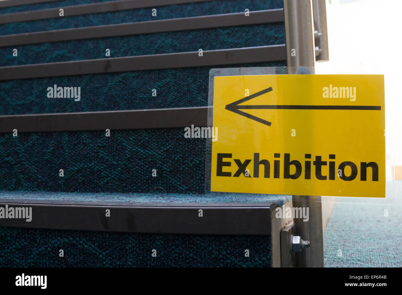Sign pointing to Art Exhibition Stock Photo - Alamy