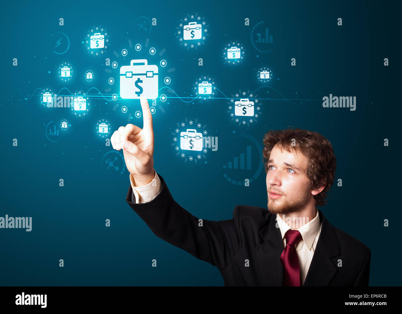 Man pressing digital buttons hi-res stock photography and images - Alamy