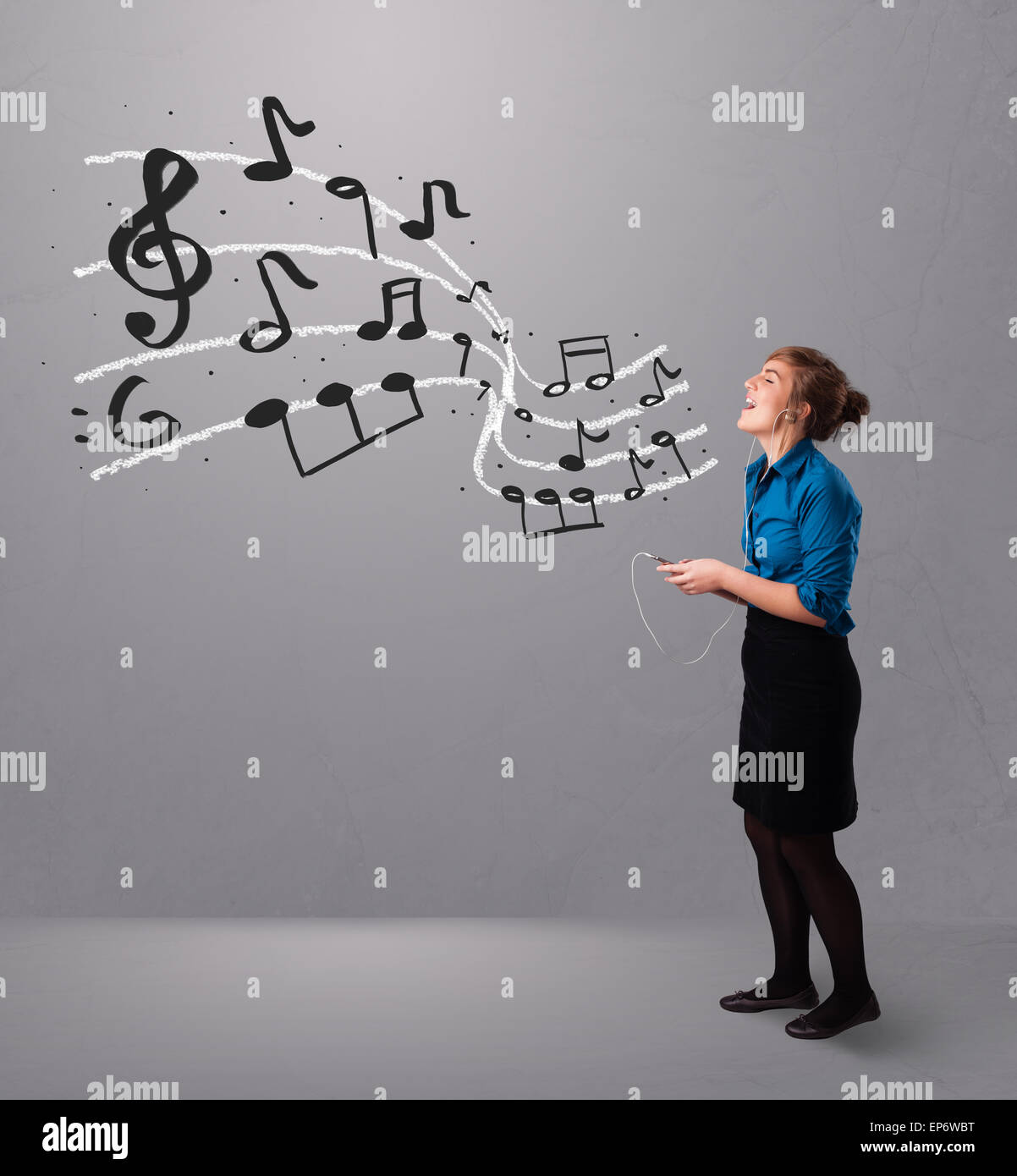 Ear music notes symbol hi-res stock photography and images - Alamy