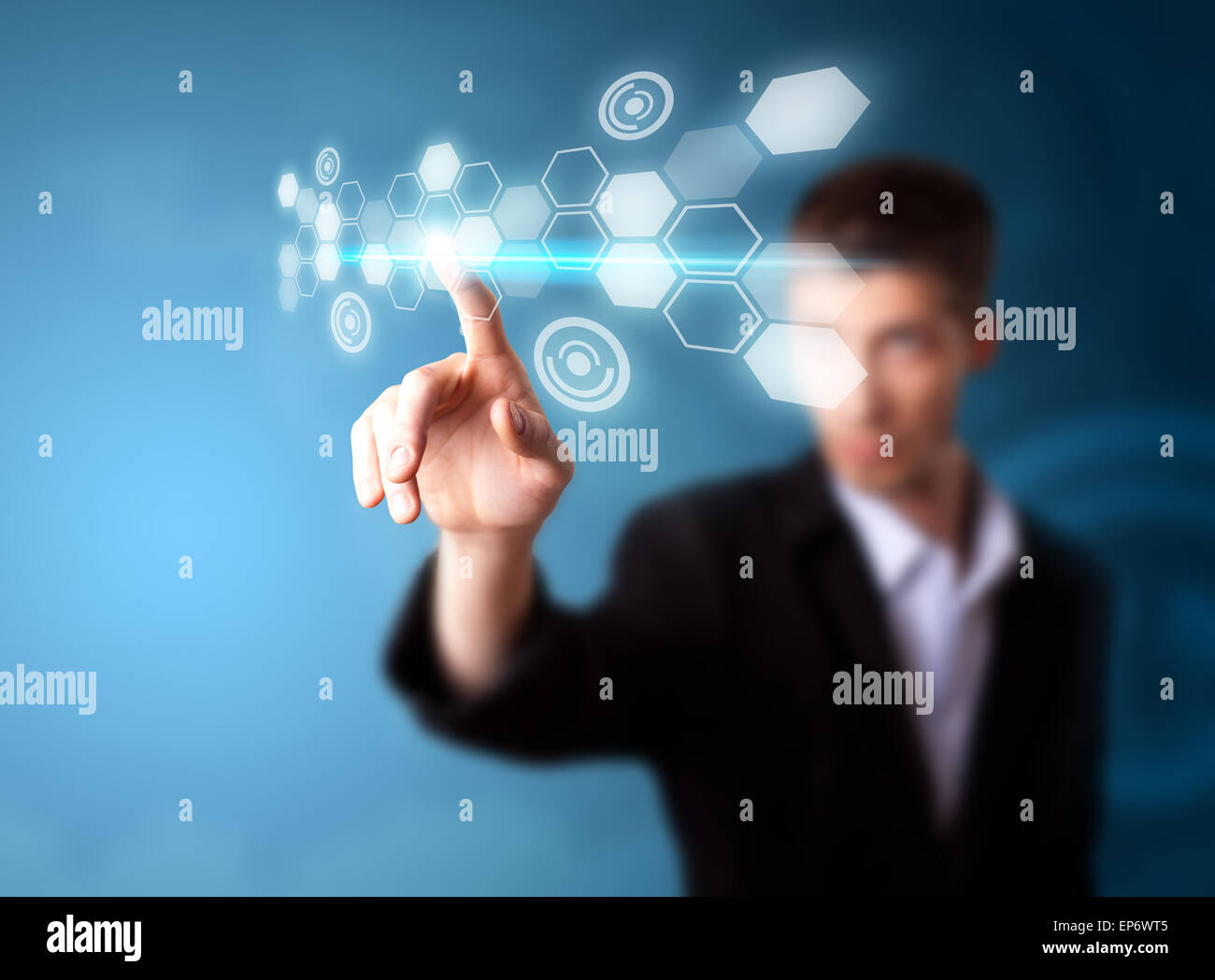 A businessman working on modern technology Stock Photo - Alamy