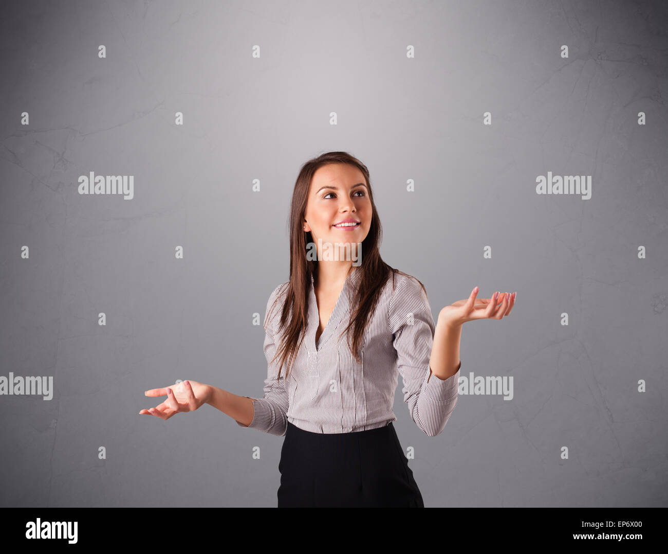 beautiful young lady juggling with copy space Stock Photo - Alamy