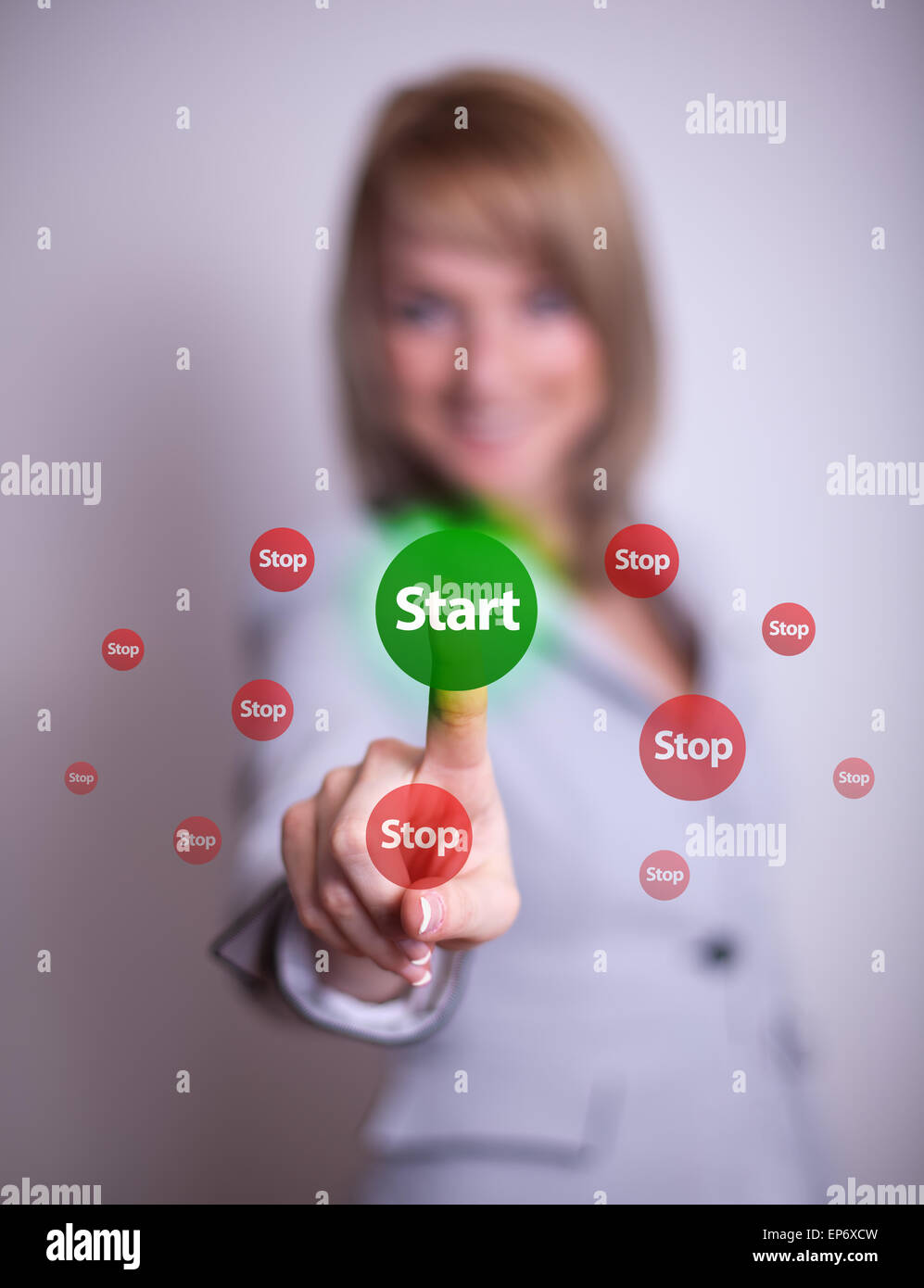 woman pressing Start button Stock Photo - Alamy woman pressing Start button Stock Photo - Alamy